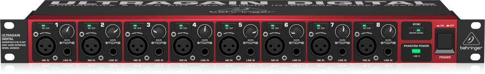 Behringer ADA8200 8-kanałowy interfejs przetwornika A/D i D/A - Mx Music